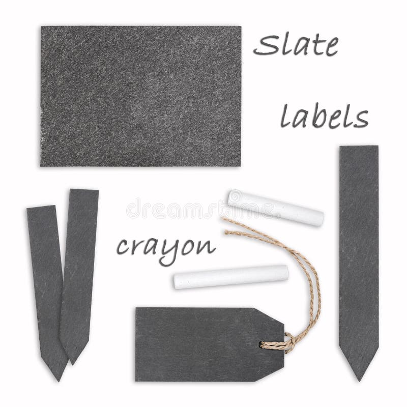 Slate labels with crayon stock photo. Image of natural - 51602234
