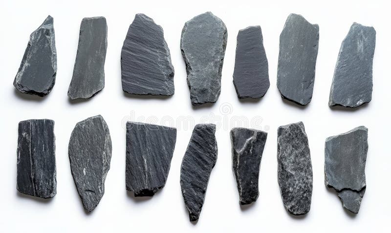 Slate Plate Pieces in Line on White Background Stock Illustration ...