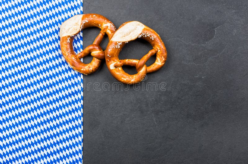 Slate Plate with Pretzels with a Bavarian Diamond Pattern Stock Image ...