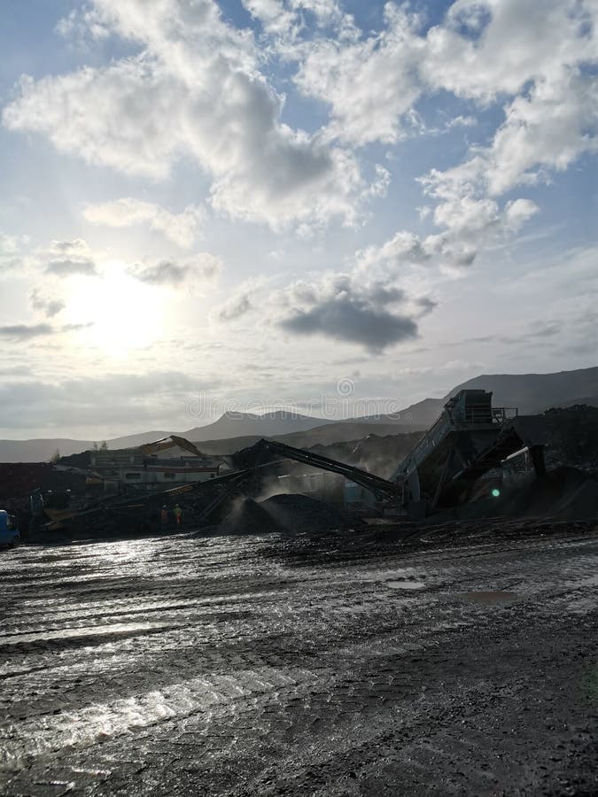 Slate Quarry machinery stock image. Image of machinery - 221208511