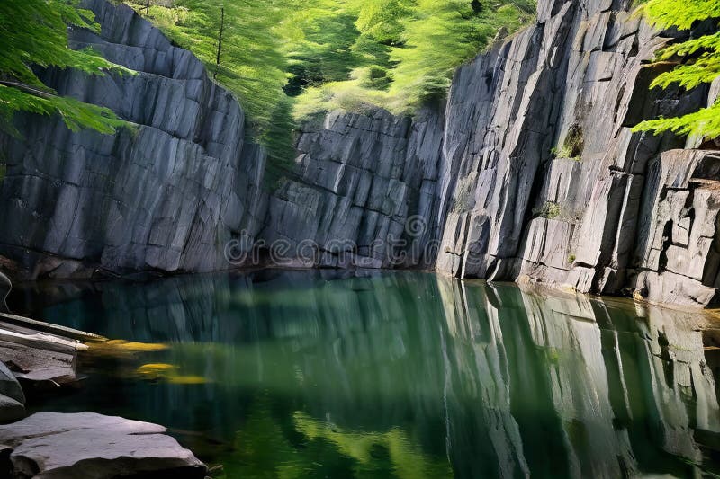Slate Quarry Pond an Abandoned Slate Quarry Has Filled with Wate Stock ...