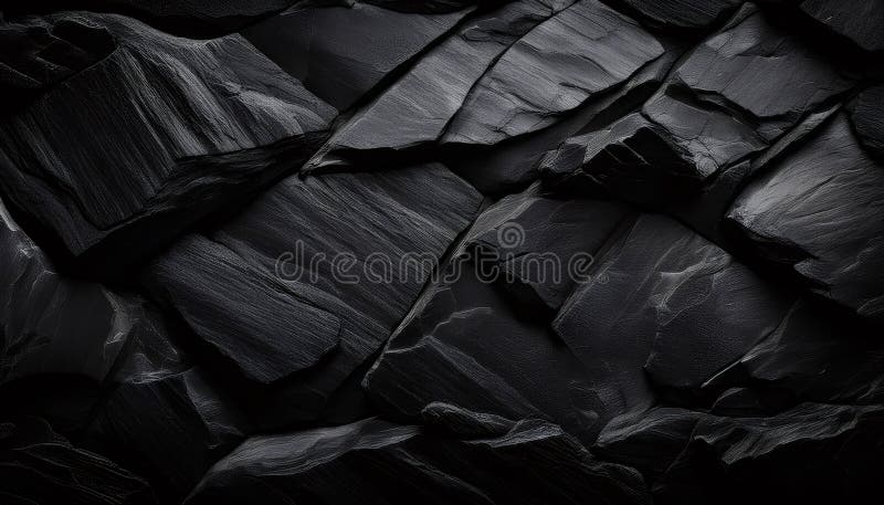 Slate Rock Surface Displaying Deep, Dark Tones with Rugged Mineral ...