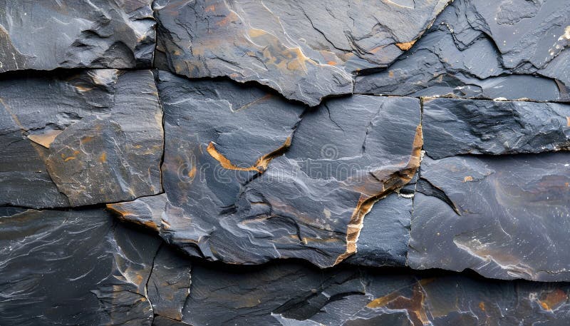 Slate Sheet Close Up Showing Pattern Stone Structure. Natural Stone ...