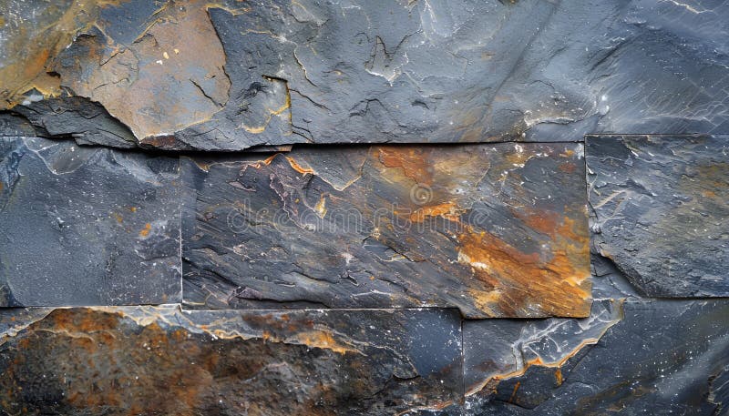 Slate Sheet Close Up Showing Pattern Stone Structure. Natural Stone ...