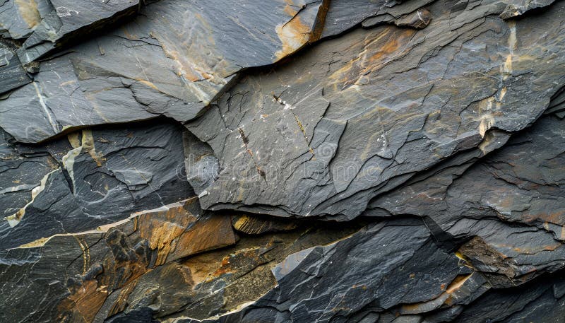 Slate Sheet Close Up Showing Pattern Stone Structure. Natural Stone ...