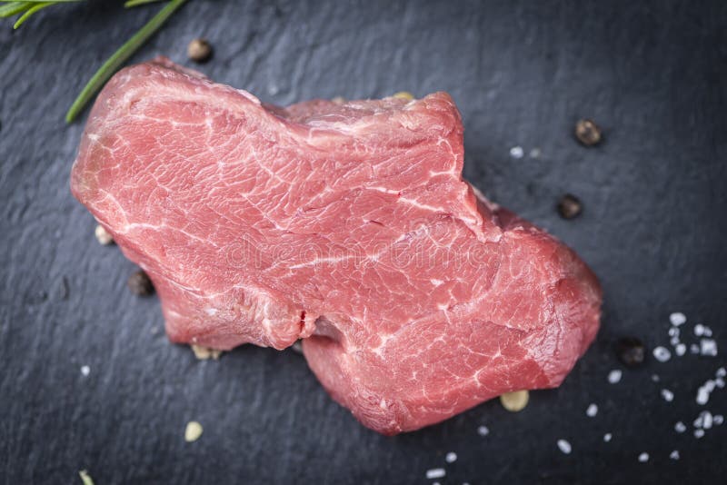 Slate Slab with Raw Beef Fillet Stock Photo - Image of tenderloin, meal ...