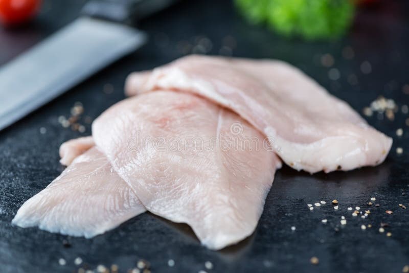 Slate Slab with Raw Chicken Cutlet Stock Photo - Image of breast, tasty ...