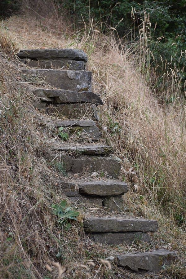 Slate Stairway of a Hiking Trail Stock Image - Image of hills, garden ...