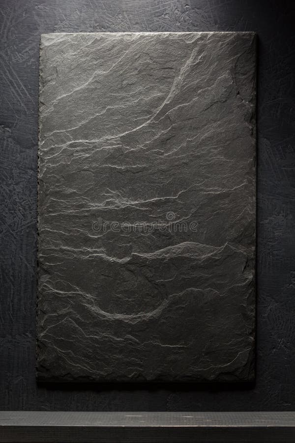 Slate Stone and Shelf on Black Stock Image - Image of beam, panel: 90353417