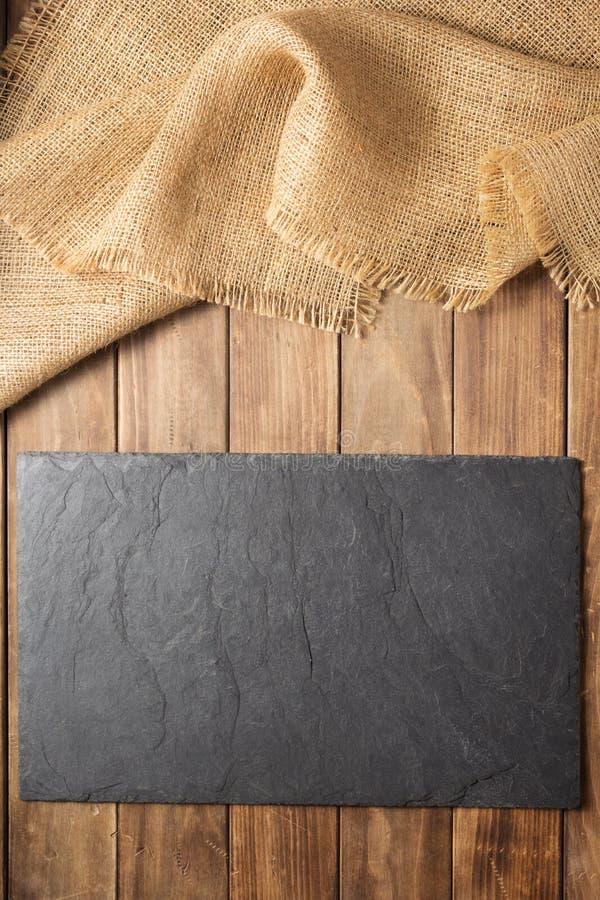 Slate Stone Sign Board at Wooden Plank Stock Photo - Image of form ...