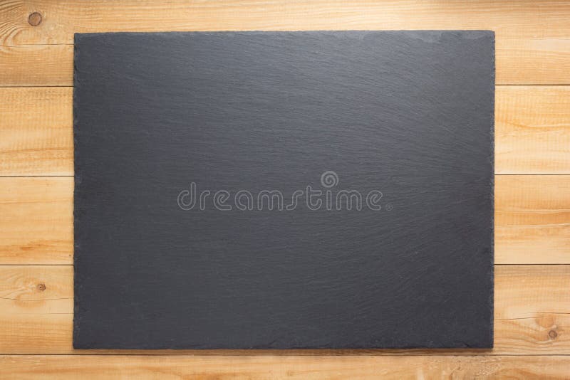 Slate Stone Sign Board at Wooden Plank Stock Photo - Image of panel ...