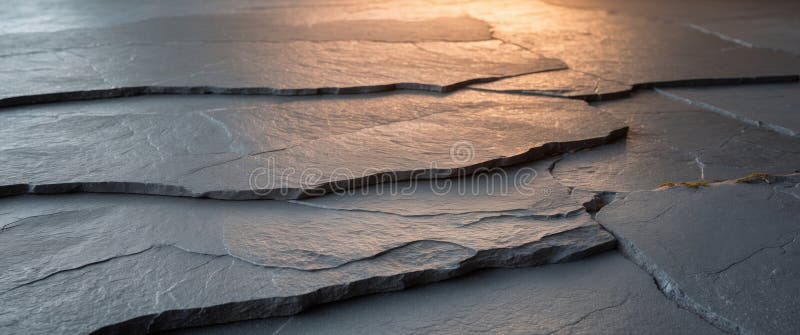 Slate Stone Texture, Rock Tiles with Sunlight Reflections and Natural ...
