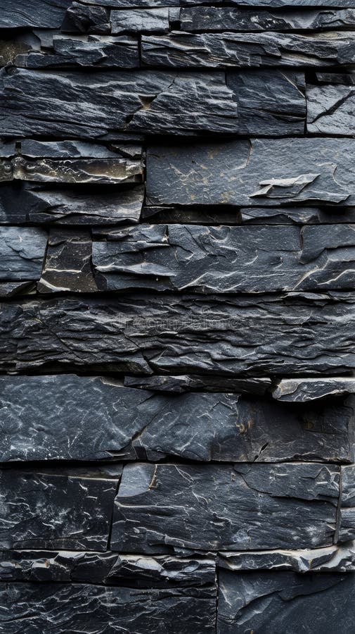 Slate Stone Wall Texture, Close-up. Natural Building Material Concept ...