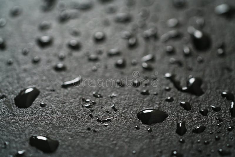 Slate Surface with Water Drops Macro Shot Stock Photo - Image of ...