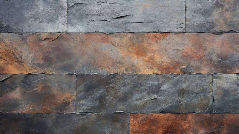 Slate Tiles with Rust Wall Textured Surface or Galvanized Steel Texture ...