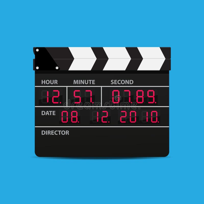Digital Slate Clapper Board. Stock Illustration - Illustration of ...