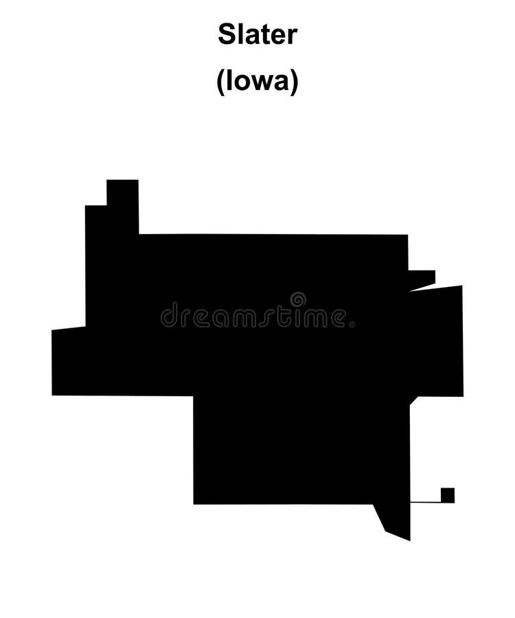 Slater outline map stock vector. Illustration of iowa - 387207852