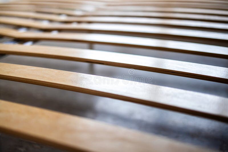 Slatted Frame on a Bed Frame Stock Photo - Image of mattress, wood ...