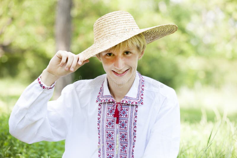 Slav teen at green meadow stock image. Image of beautiful - 25267339