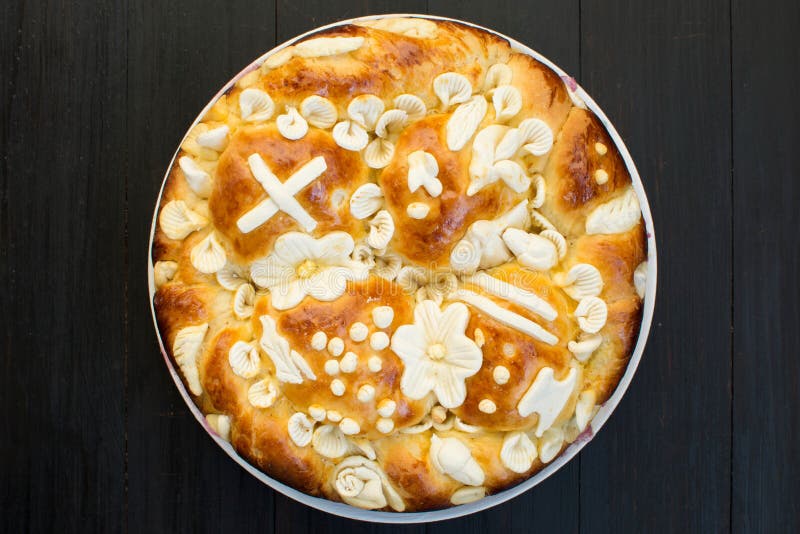 Slava Cake on a Black Table Stock Photo - Image of brown, pumpkin: 65654138