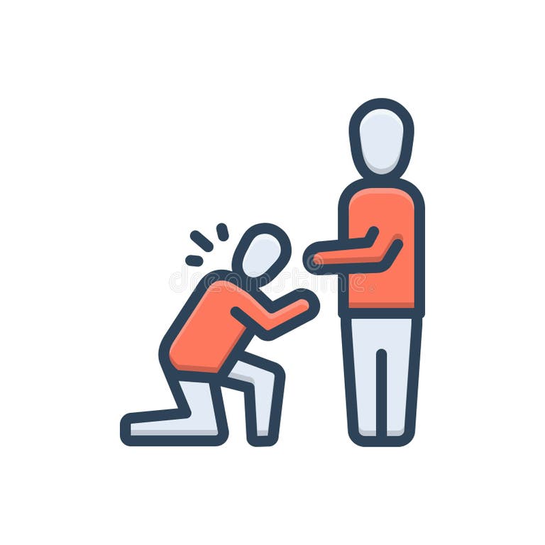 Color Illustration Icon for Slave, Thrall and Flunky Stock Illustration ...