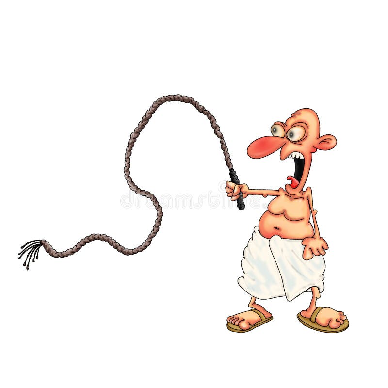 A Slave Master with a Whip. Caricature Illustration on the Theme of ...