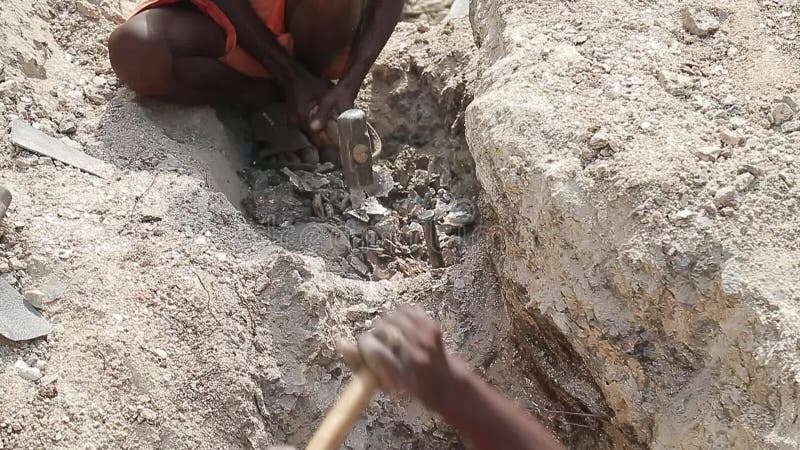 Slavery in Asia. Unskilled Workers. Mining of Mica. India. Stock ...