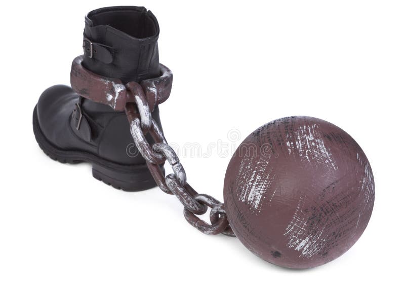 Slavery metaphor stock image. Image of dragging, chained - 28449077