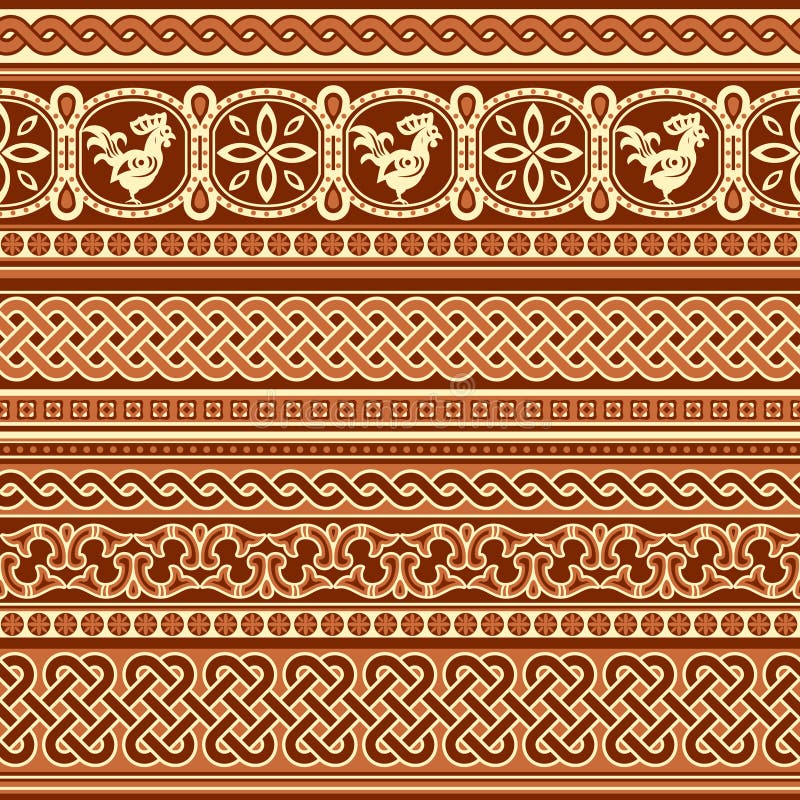 Seamless slavic ornament stock vector. Illustration of revival - 53422983