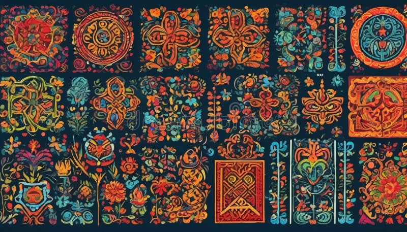 Slavic Pattern. Slavic Wallpaper Stock Illustration - Illustration of ...