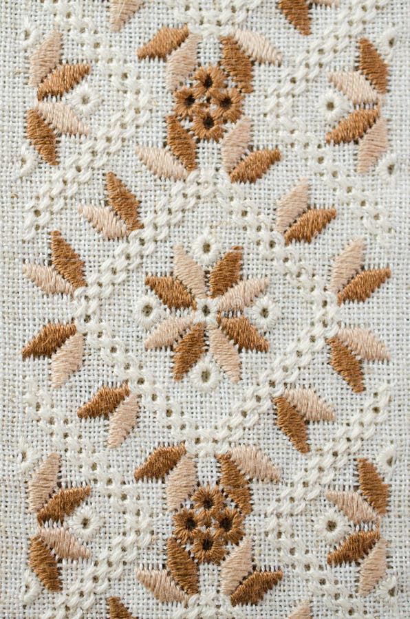 Slavic Traditional Pattern Ornament Embroidery by Flat Stitch . Design ...