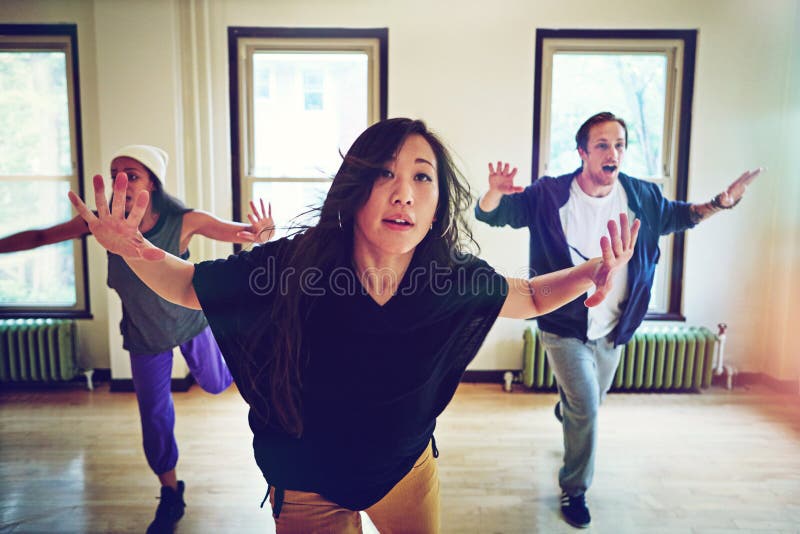 Slaying it in the Studio. a Group of Young People Dancing Together in a ...