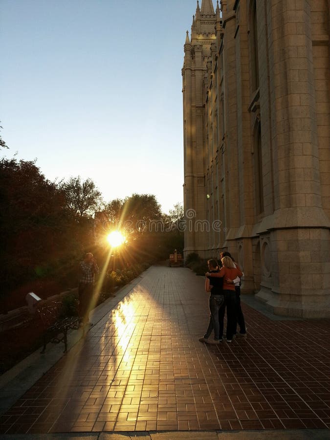SLC Temple editorial photography. Image of tree, mountain - 45478472