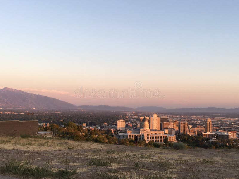 SLC Utah stock image. Image of beautiful, sunset, utah - 77001533