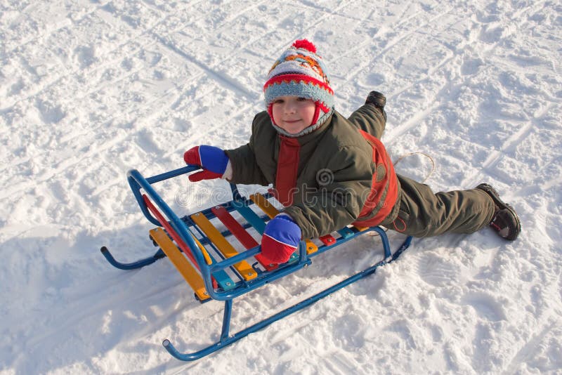 Red sled stock image. Image of season, cold, transport - 2129055