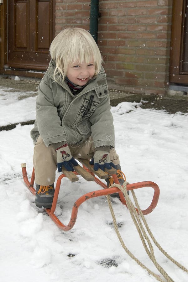 Sled stock photo. Image of happy, sled, sliding, winter - 3858888