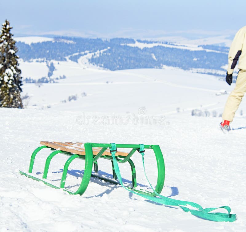Sled stock photo. Image of winter, snow, travel, snowing - 132549890