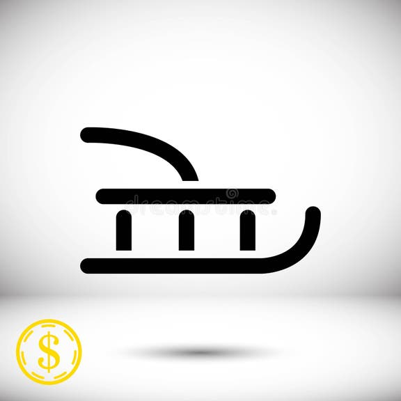 Sled Icon Stock Vector Illustration Flat Design Stock Vector ...