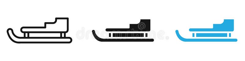 Sled icon vector stock illustration. Illustration of outline - 336127896