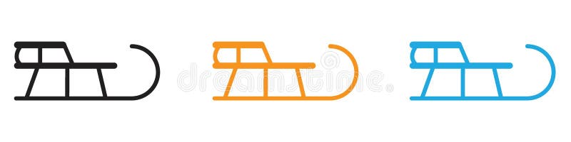 Sled Icon Vector Logo Set Collection for Web App Ui Stock Vector ...