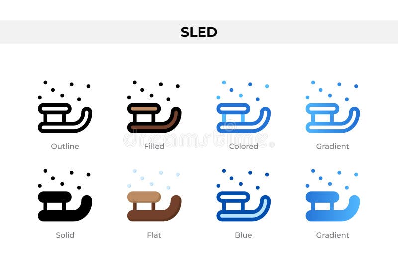 Sled Icons in Different Style. Sled Icons Set. Holiday Symbol ...