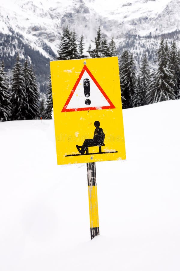 Sled route sign stock image. Image of tree, ride, sled - 28478163
