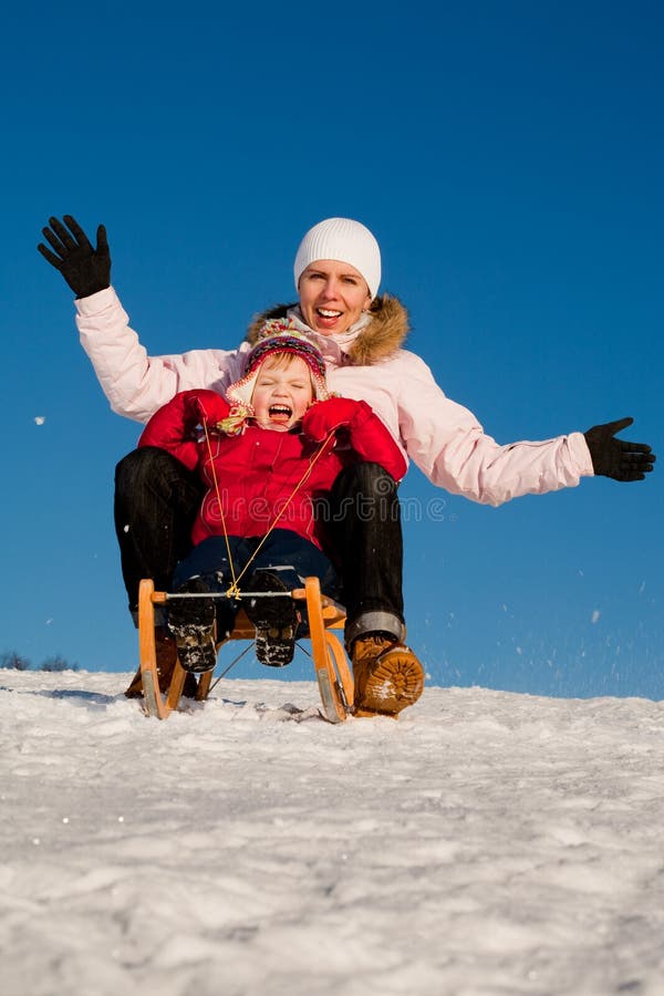 Sledding stock image. Image of girls, activity, tobogganing - 7869975