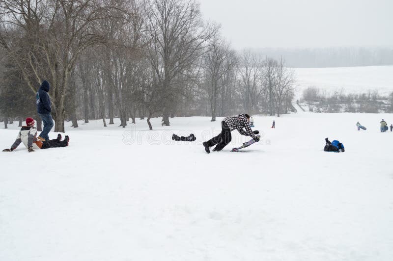 Sledding Hill editorial image. Image of playing, sledding - 37932340
