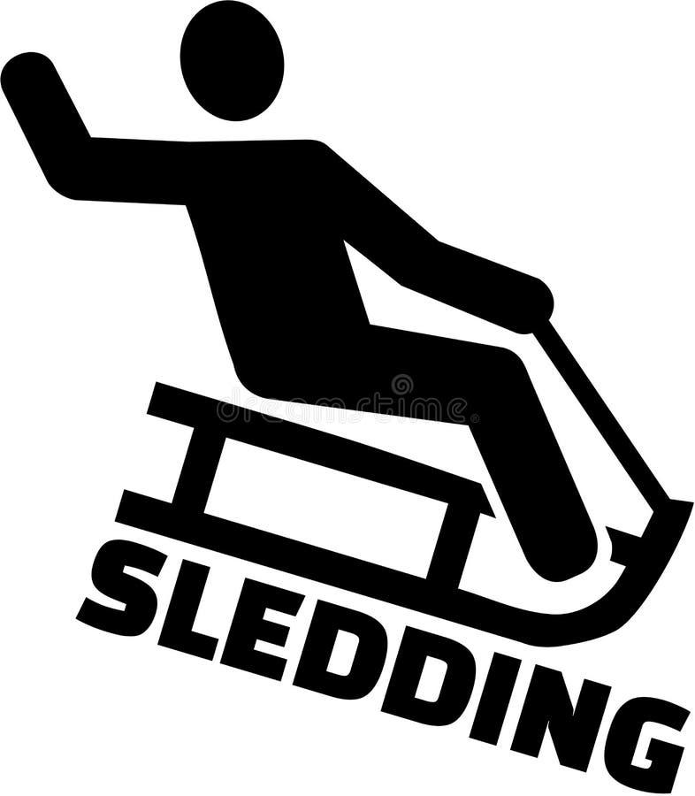 Sledding pictogramvinter vektor illustrationer. Illustration av sport ...