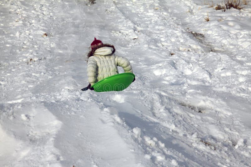 Sledding stock image. Image of winter, sled, playing - 57597175