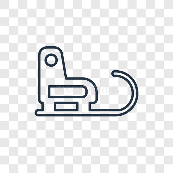 Sledge Concept Vector Linear Icon Isolated on Transparent Background ...