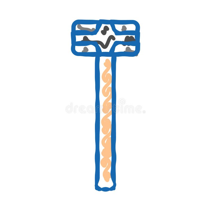 Sledge Hammer Tool Icon Doodle Illustration Stock Vector - Illustration ...