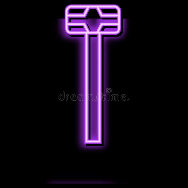 Sledge Hammer Tool Neon Glow Icon Illustration Stock Vector ...