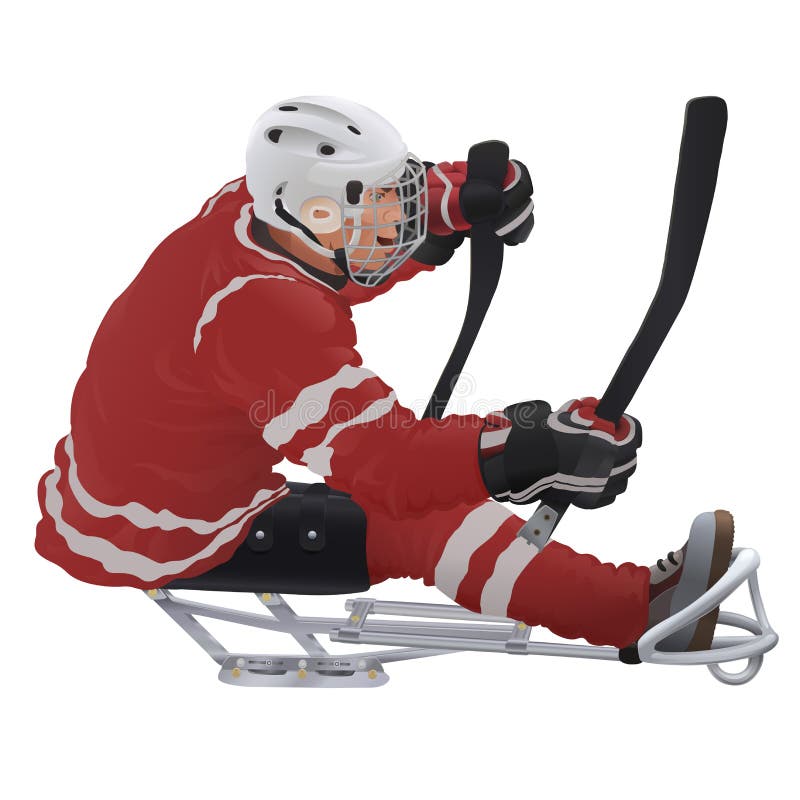 Sledge hockey stock illustration. Illustration of disabled - 49246385